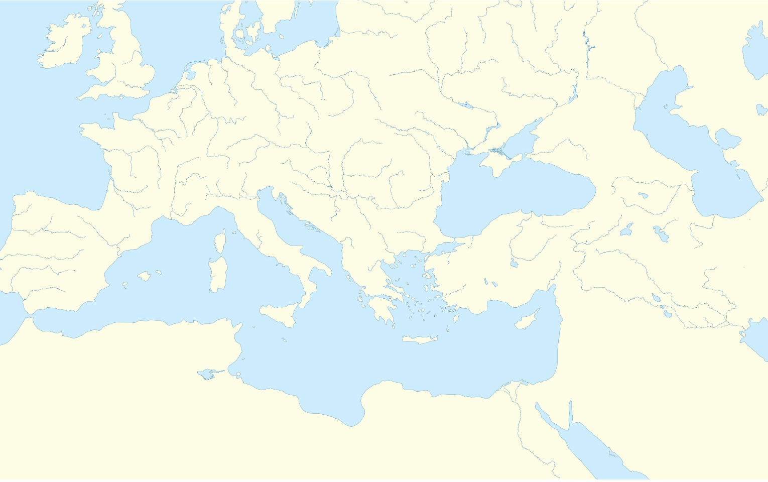 Map Quiz: Herodotus' Histories (Water - Seas/Rivers)