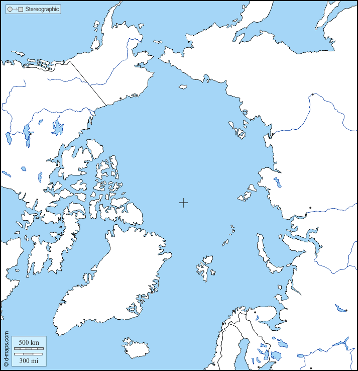 Map Quiz: Slepá mapa Arktídy