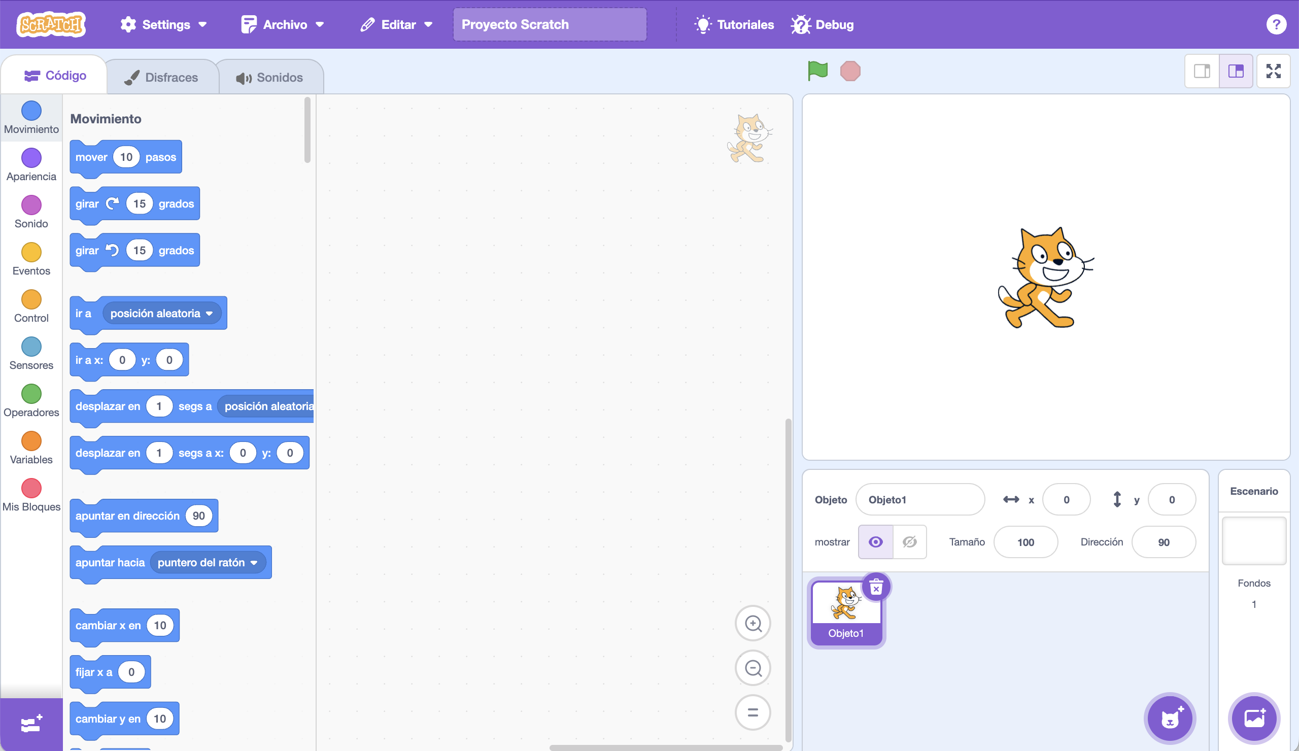 Map Quiz: Entorno de Scratch (1º - educación secundaria)