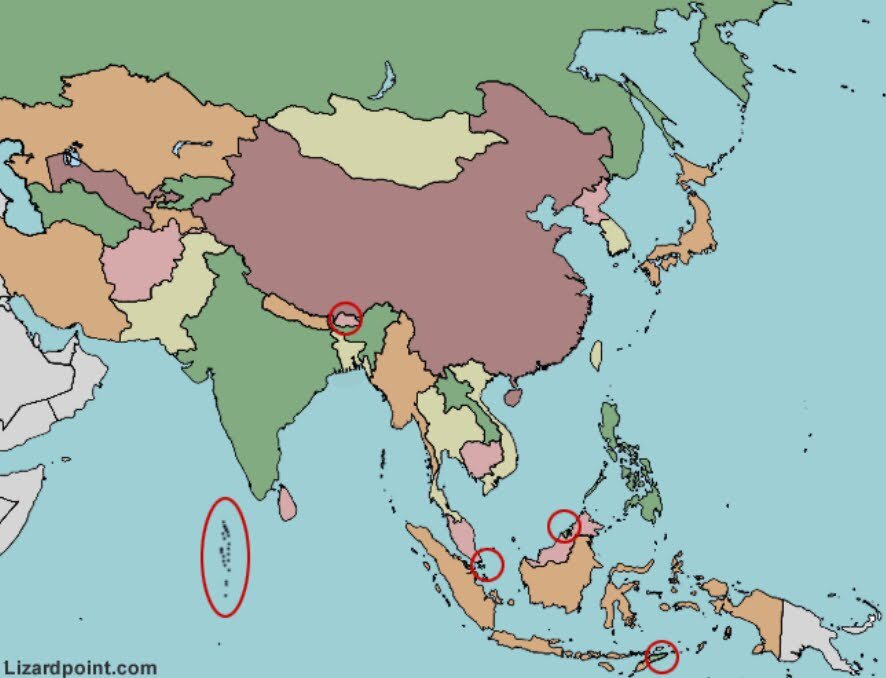 Map Quiz: HIST 2322 Map Test: Asia - Countries