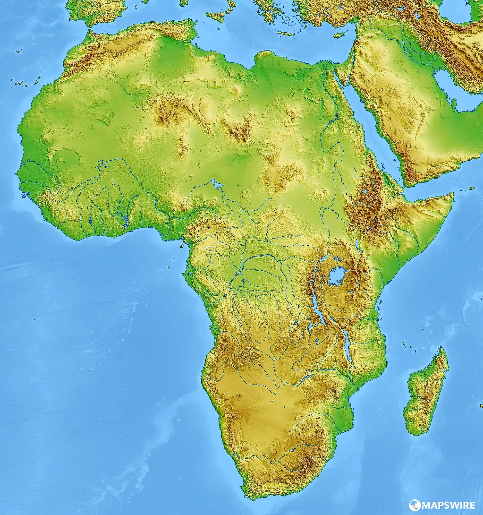 Map Quiz: Mapa Relieve Africa (geografía - 1º e.s.o.)