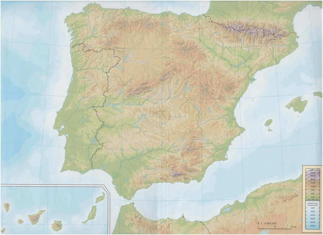 Mapa Interactivo: Mapa físico de España (geografía - sociología ...