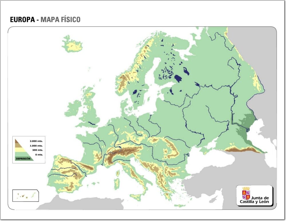 Map Quiz: Europa erliebea (mendikateak, penintsulak , golkoak , eta ...