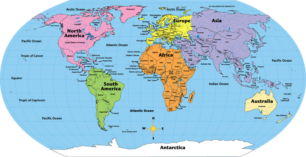 Map Quiz: Map of the world: Hemispheres (geography)
