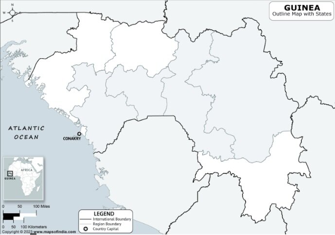 Map Quiz: Map of Guinea (geography - guinea - west africa)