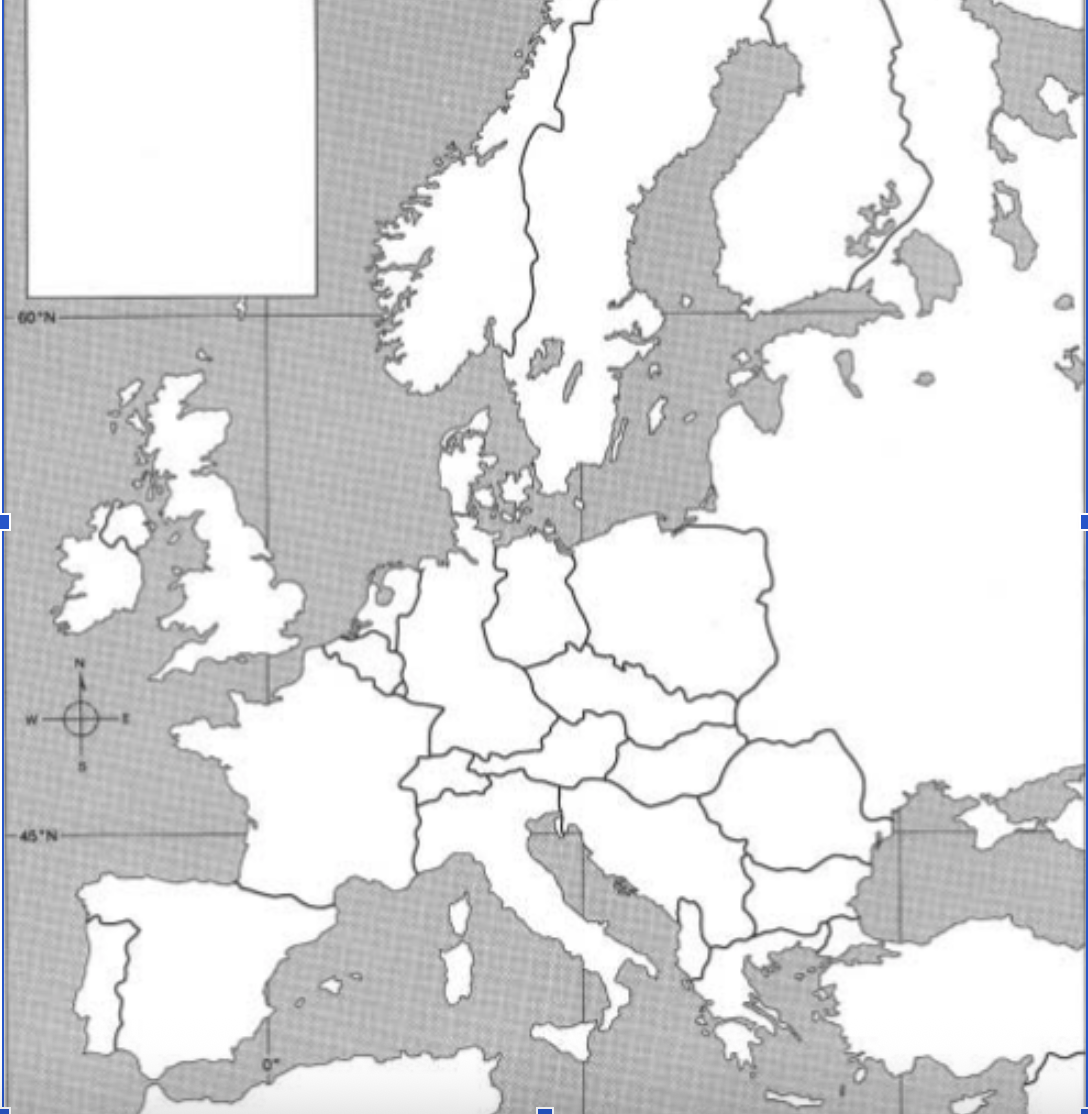 Map Quiz: Locating Countries on Map for Unit 9 AP EURO