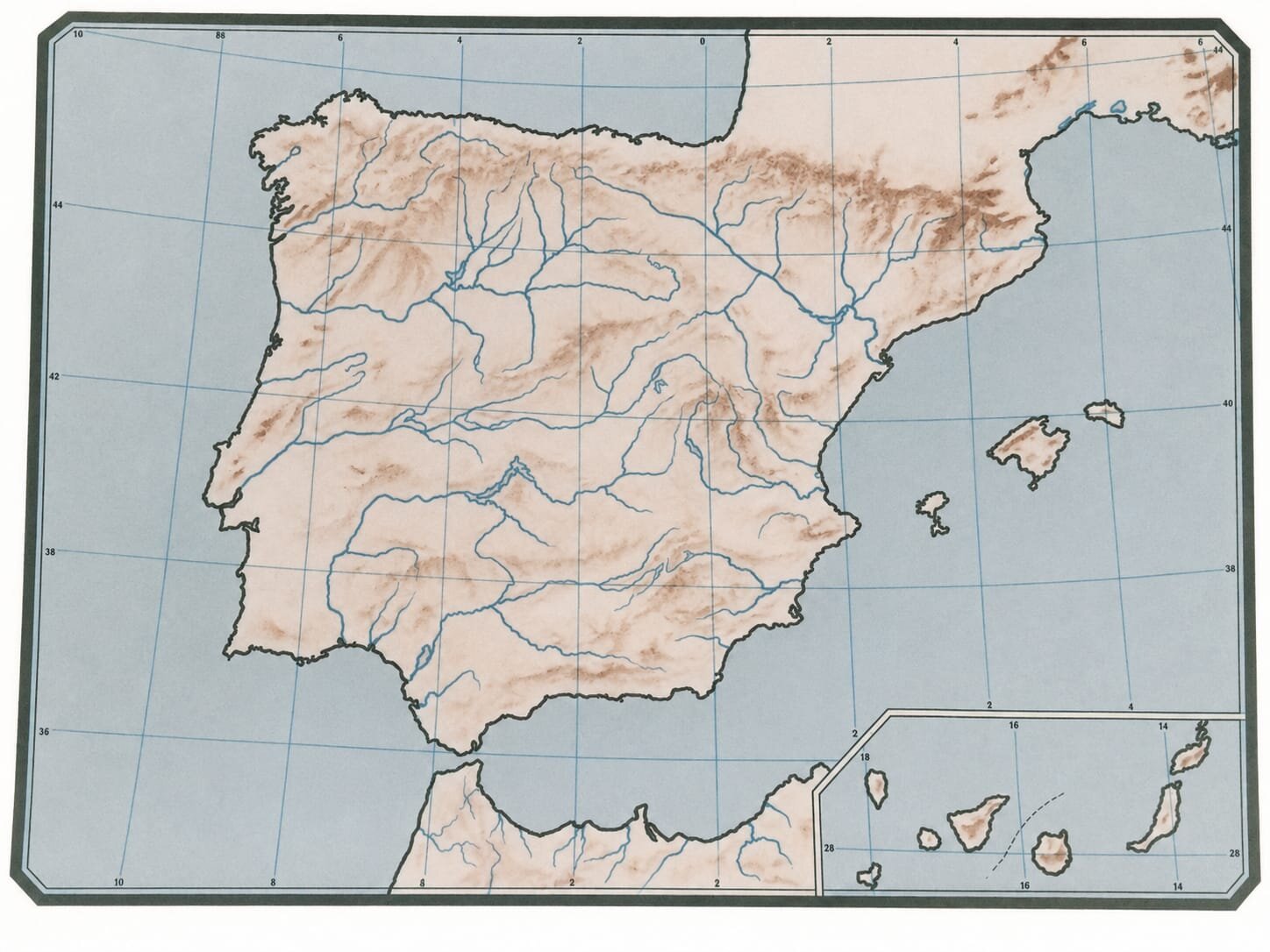 Map Quiz: Mapa interactivo del relieve de España