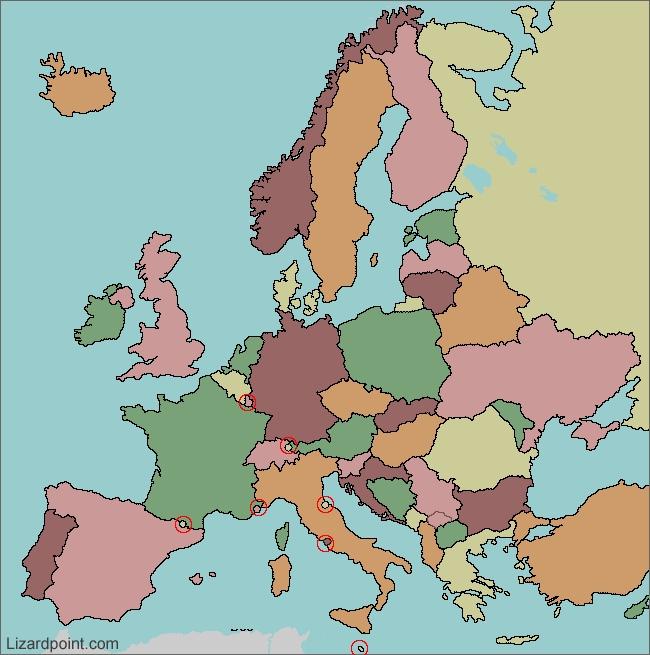 Map Quiz: Destinations 3 Europe Map