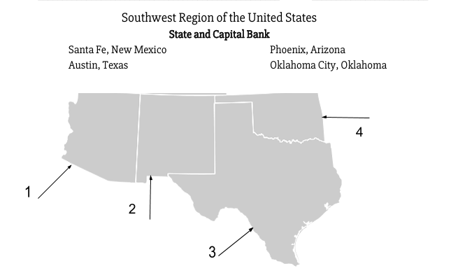 Map Quiz: Southwest Region Practice Game